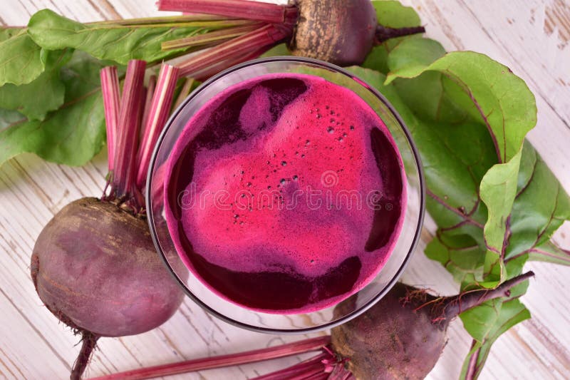Beetroot Juice in a Glass. Useful Healing Drink. Flat Lay. Stock Photo ...
