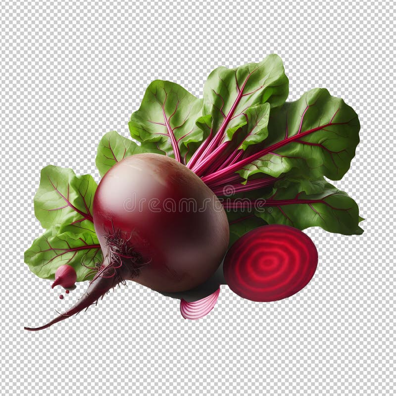 Beetroot with Leaves Isolated on Transparent Background Stock Image ...
