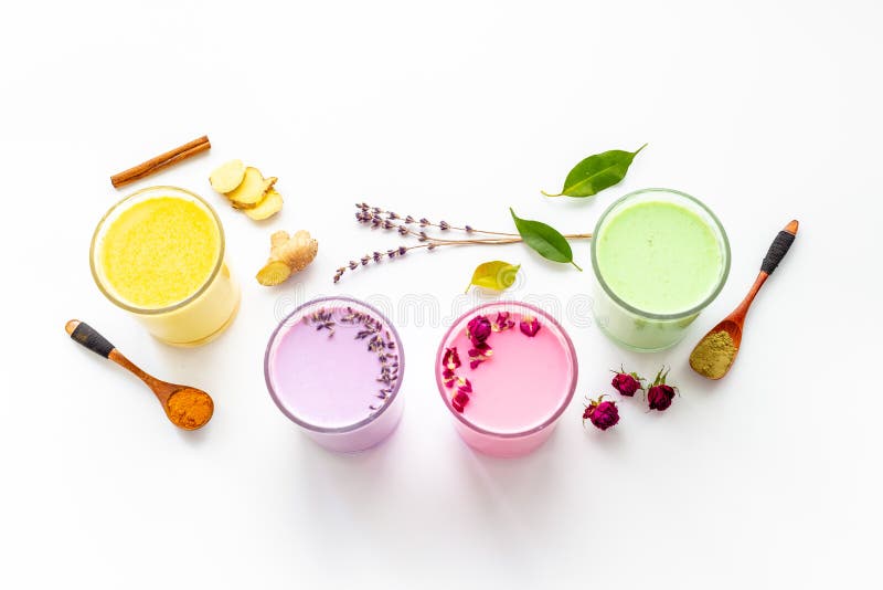 Beetroot Matcha and Turmeric Latte Coffee or Tea. Healthy Antioxydant ...