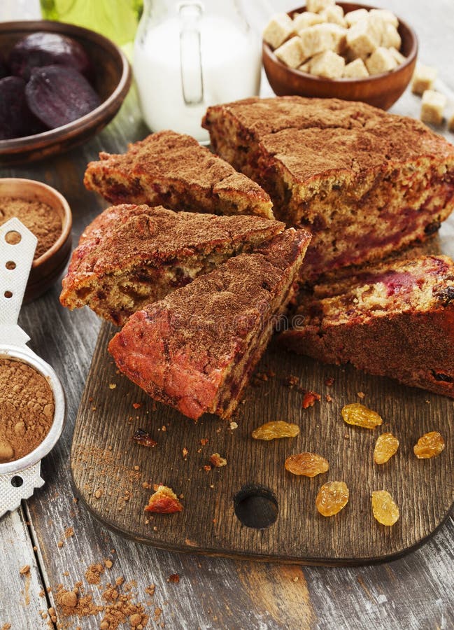 Beetroot pie with raisins stock image. Image of raisin - 110806595