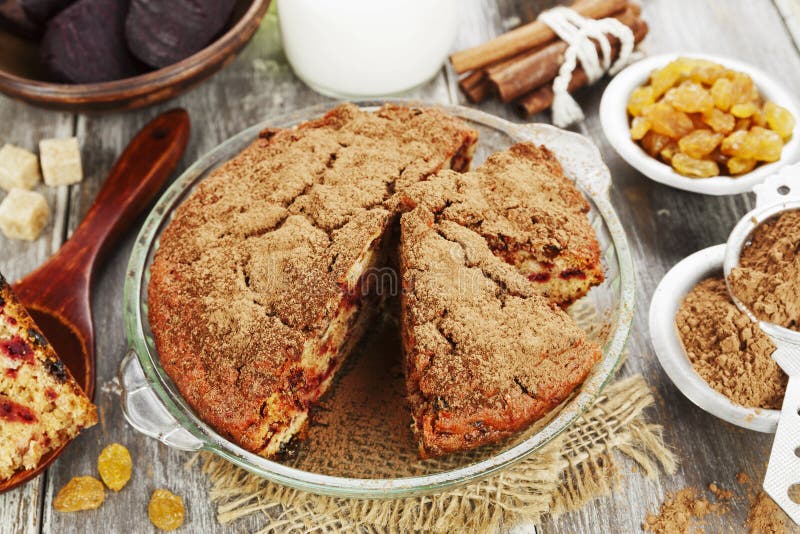 Beetroot pie with raisins stock photo. Image of dried - 125172952