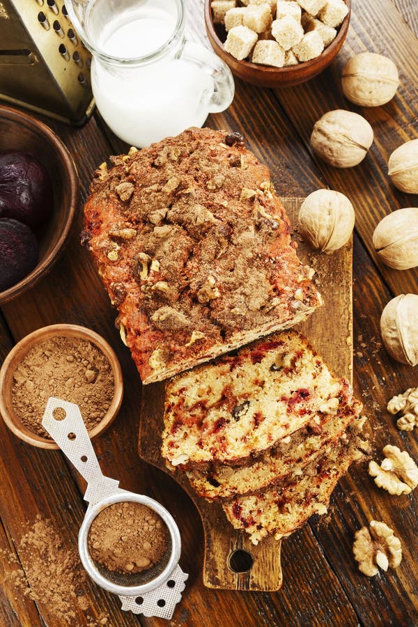 Beetroot pie with walnuts stock image. Image of walnuts - 108697449