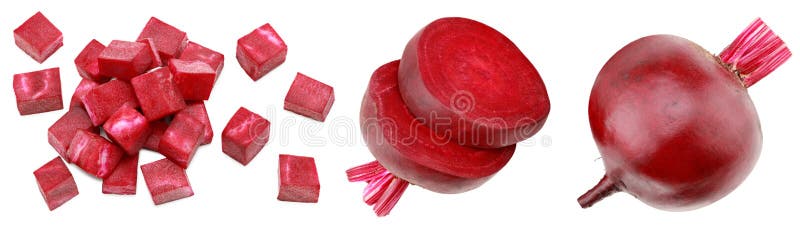 Beetroot with Pieces of Beetroot Isolated on White Background. Clipping ...