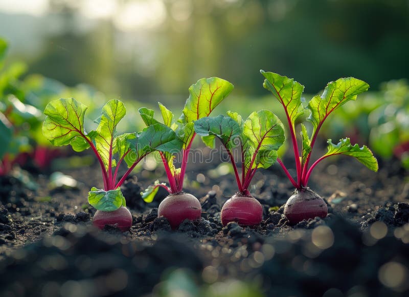A Beetroot Plants Growing on the Ground in a Garden Stock Photo - Image ...