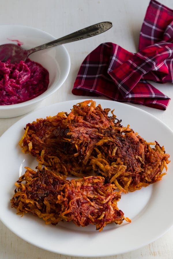 Potato Rosti with Smoked Salmon and Soft Cheese. Stock Image - Image of ...