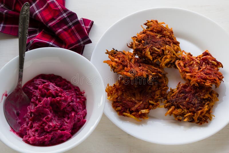 Beetroot and potato rosti stock image. Image of cook - 100847773
