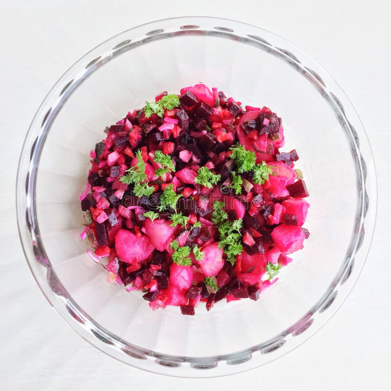 Beetroot and potato salad stock photo. Image of angle - 65790456