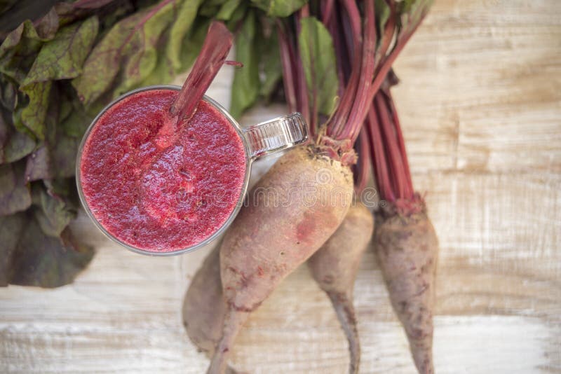 Beetroot Red Smoothie from Above Stock Image - Image of beverage ...