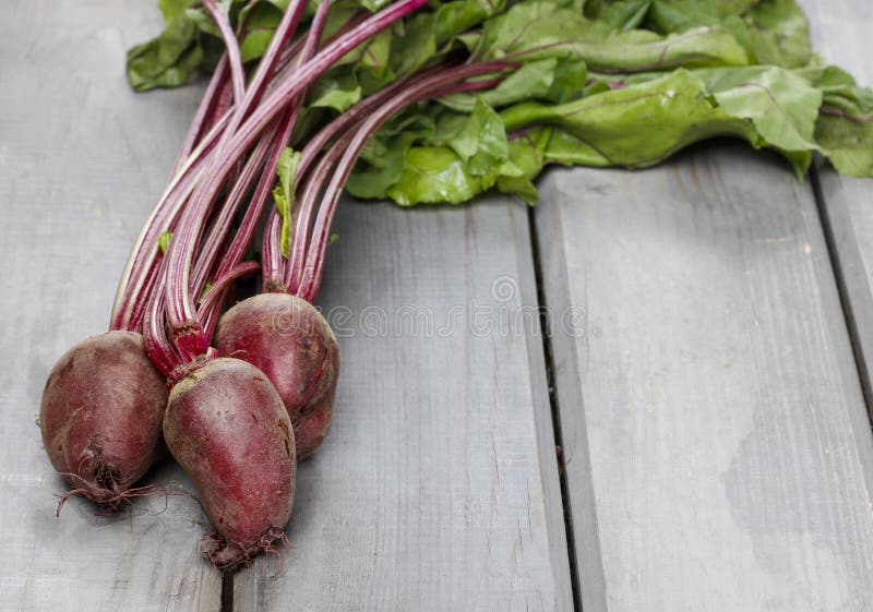 Beetroot on Rustic Wooden Table Stock Image - Image of popular, green ...