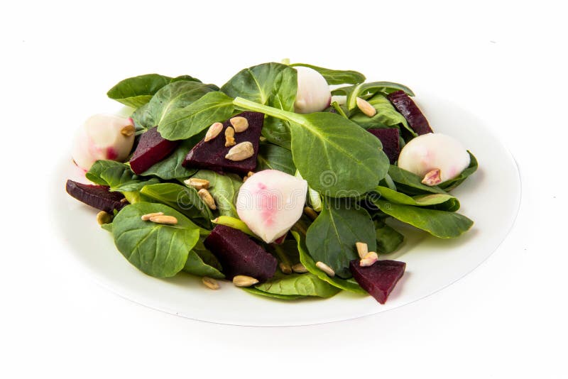 Beetroot Salad with Mozzarella Stock Photo - Image of beauty, purple ...