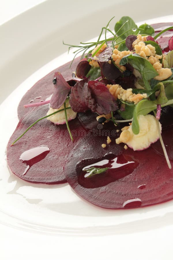Beetroot Salad Plated Appetizer Starter Stock Photo - Image of ...