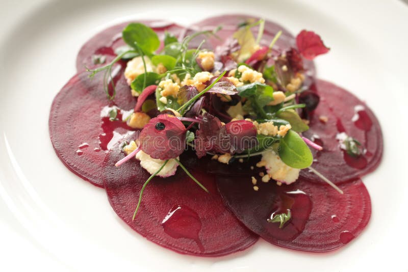 Beetroot Salad Plated Appetizer Starter Stock Image - Image of beetroot ...