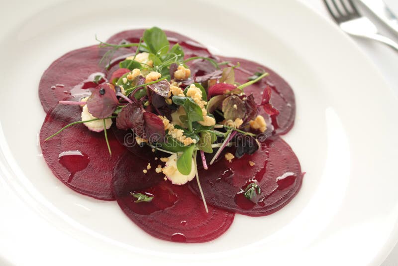 Beetroot Salad Plated Appetizer Starter Stock Image - Image of salad ...