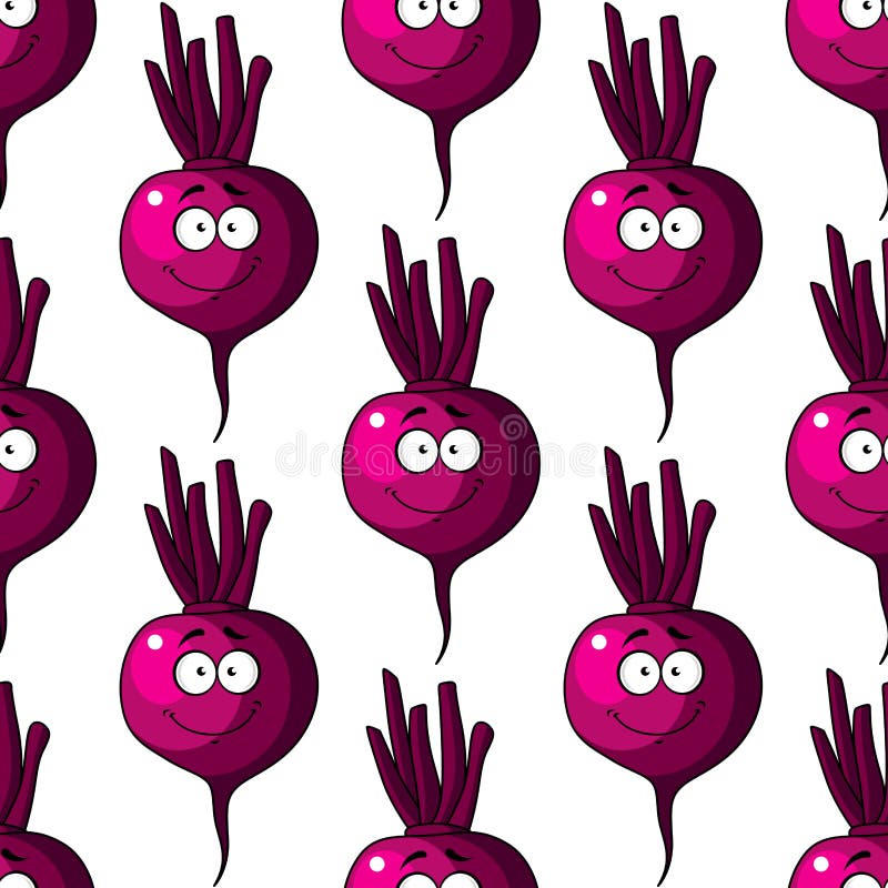 Beetroot Seamless Pattern. Cartoon Flat Style. Vegetarian Food. Vector ...