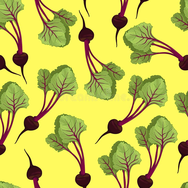 Beetroot Seamless Pattern. Cartoon Flat Style. Vegetarian Food. Vector ...