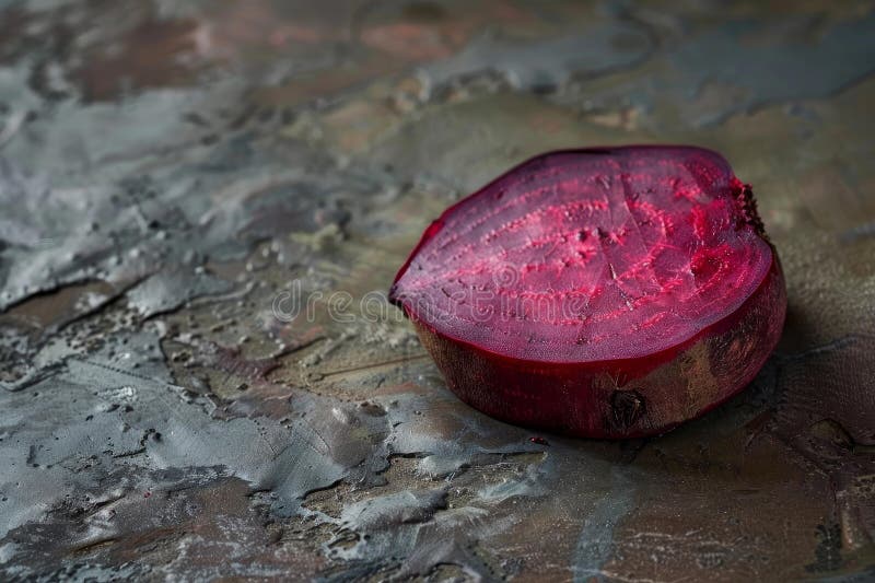 Beetroot Slice Laying on Its Side on a Dark Surface Stock Photo - Image ...