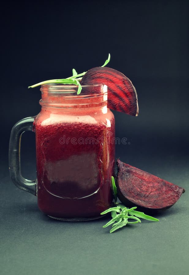 Beetroot Smoothie Detox Fresh Stock Photo - Image of cream, energy ...