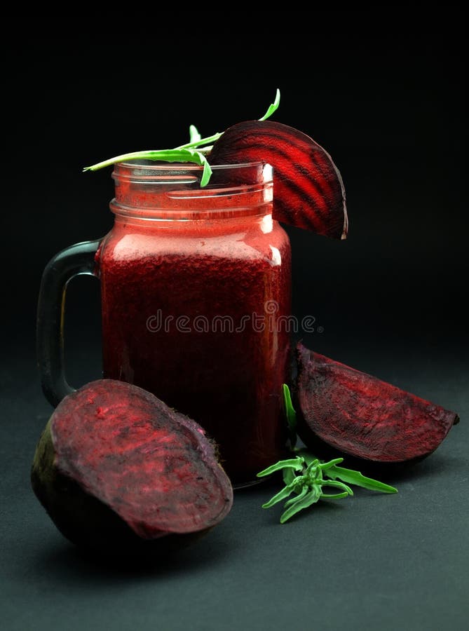 Beetroot Smoothie Detox Fresh Stock Photo - Image of cream, energy ...