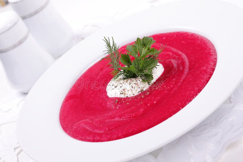 Beetroot soup-puree. stock image. Image of meals, puree - 28163911