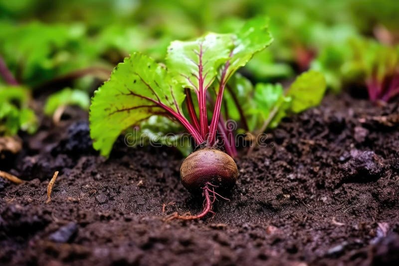 Beetroot in a Vegetable Garden. Generative AI Stock Illustration ...