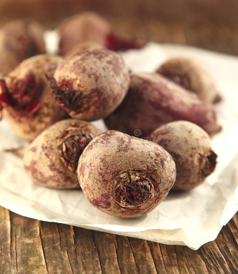 Beetroots on a Sheet of Crumpled Brown Paper Stock Photo - Image of ...