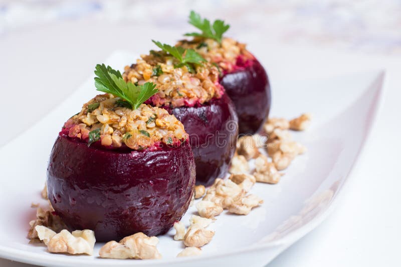 Beets stuffed with rice stock image. Image of white, beets - 64258899