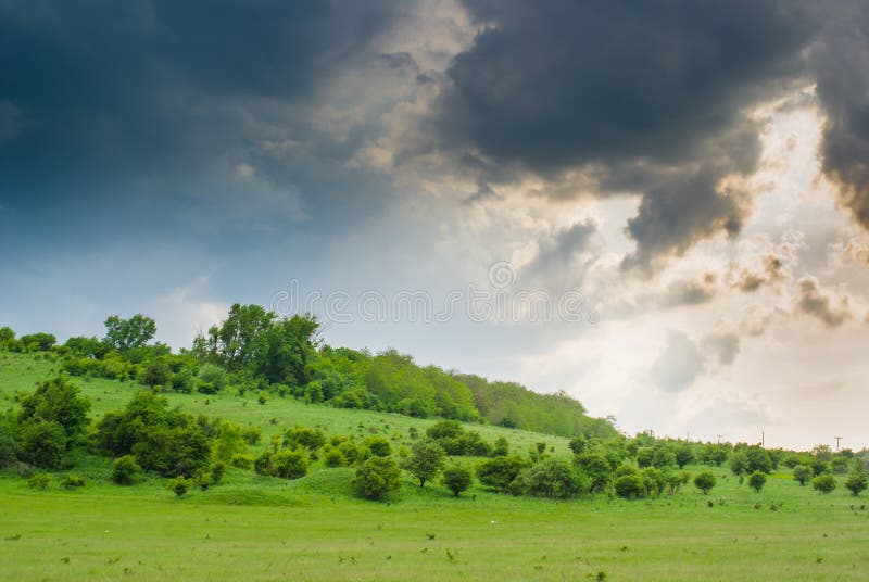 Befor the Rain stock photo. Image of horizon, green, bottomland - 54897624