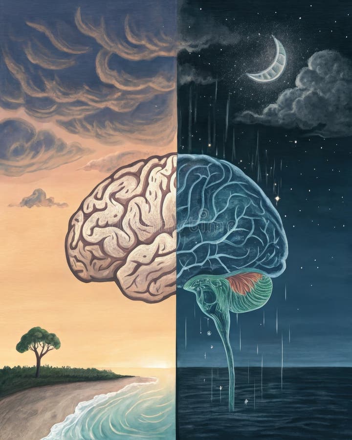 A Beforeandafter Representation of a Brain Scan Illustrating the ...