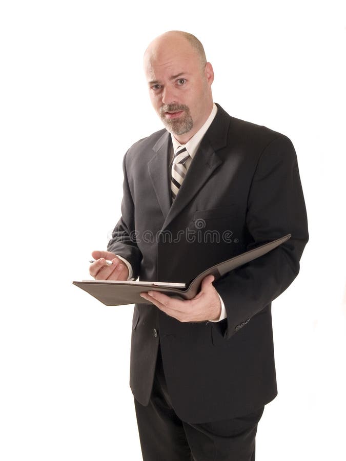 Befuddled businessman stock image. Image of fashion, notebook - 1139525