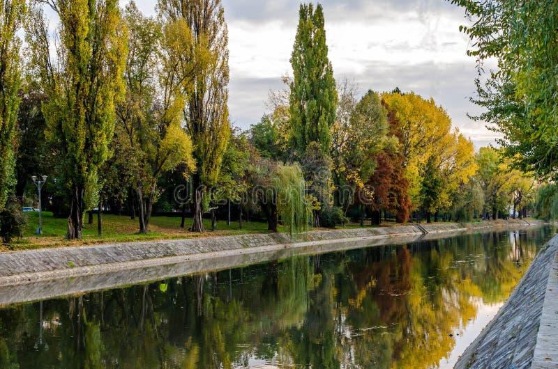 Bega river stock image. Image of timisoara, park, sunset - 36582131