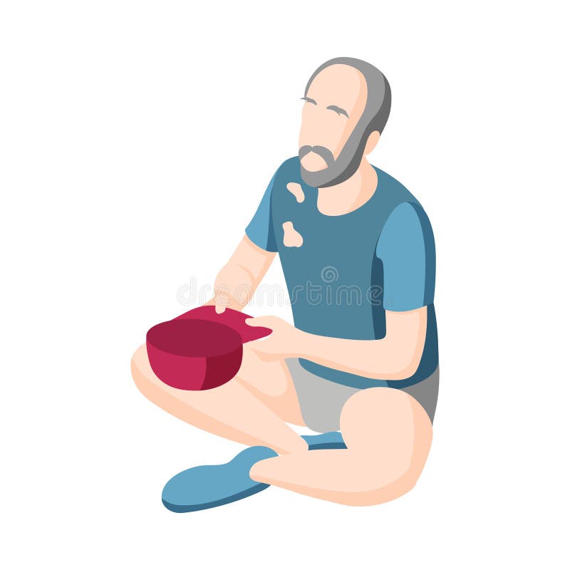 Beggar Isometric Illustration Stock Vector - Illustration of civil ...