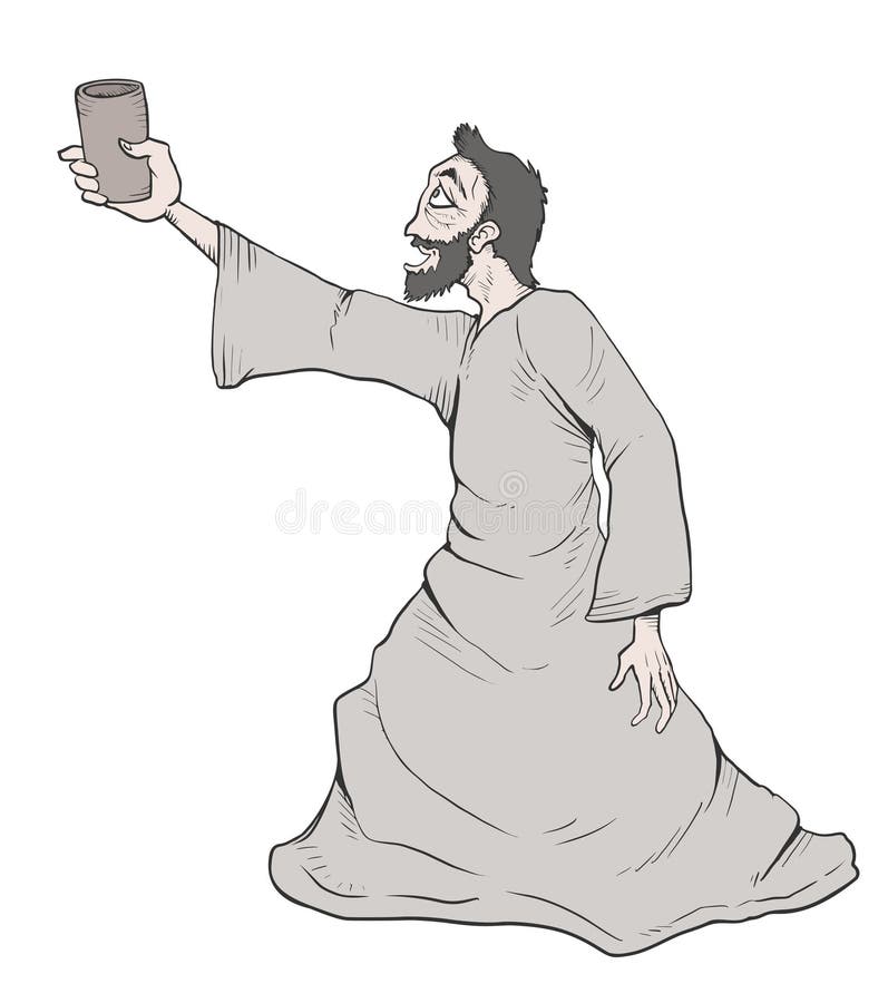 Beggar man illustration stock vector. Illustration of vector - 309082288