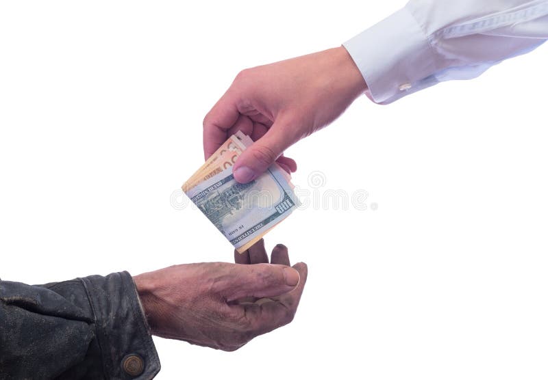 Beggar receiving coins stock photo. Image of concepts - 42506192