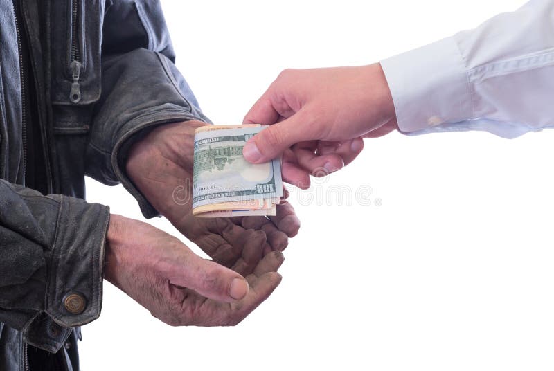 Beggar receiving coins stock photo. Image of concepts - 42506192