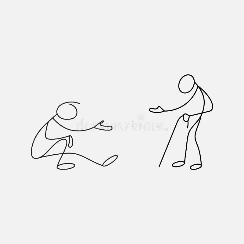 Beggars stick men stock vector. Illustration of people - 95062762