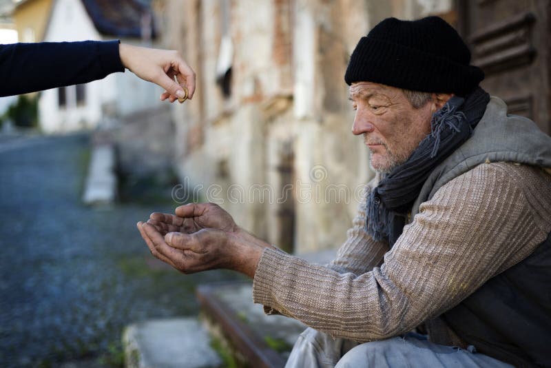 Homeless Young Man Begging in Street Stock Photo - Image of homeless ...