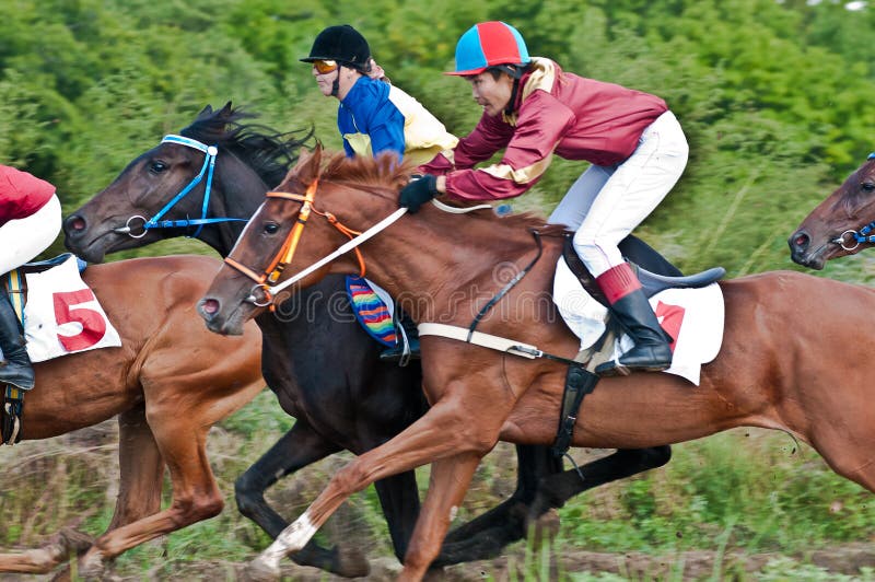 Begin Dat Van Het Rennen Paarden Een Race Begint Redactionele Stock ...