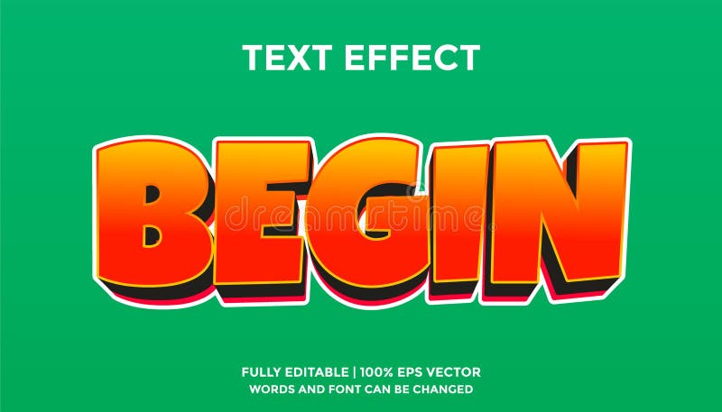 Begin Editable Text Effect Template for Comic or Kids Style Design ...