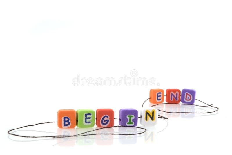 Begin einde stock afbeelding. Image of koord, tekst, kleurrijk - 4699859