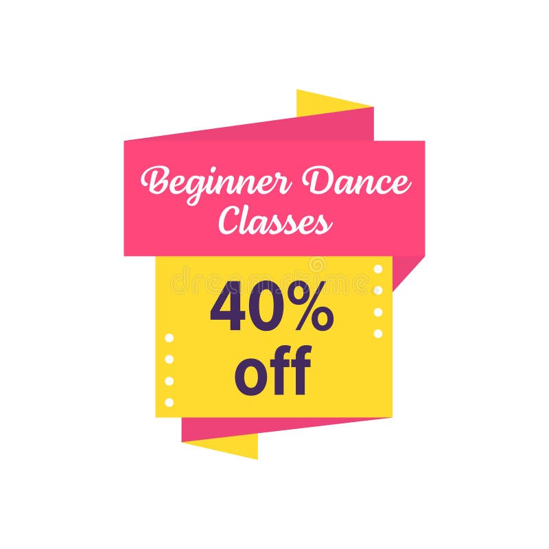 Beginner Dance Classes with Discount Price Emblem Stock Vector ...