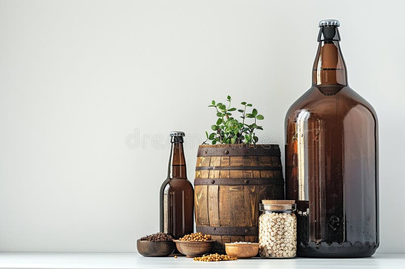 Beginner Homebrewing Setup with a Primary Fermenter, Brewing Kettle ...