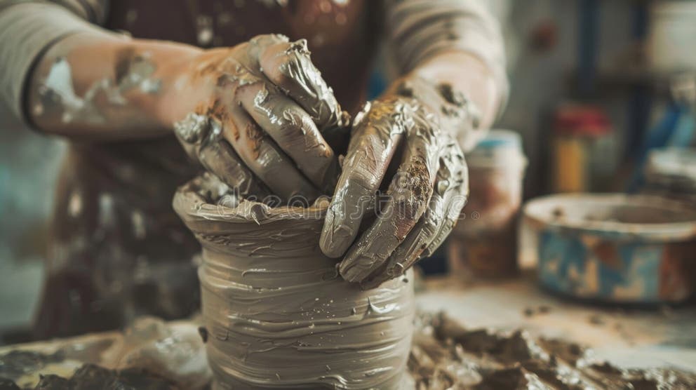 A Beginner Sculptor Learning How To Properly Mix and Apply Different ...