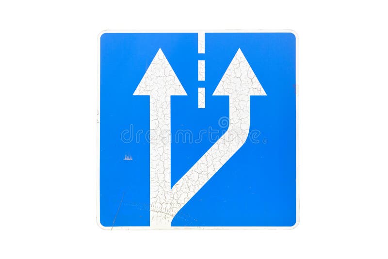 `Beginning of Additional Lane` Road Sign Isolated on White Stock Vector ...