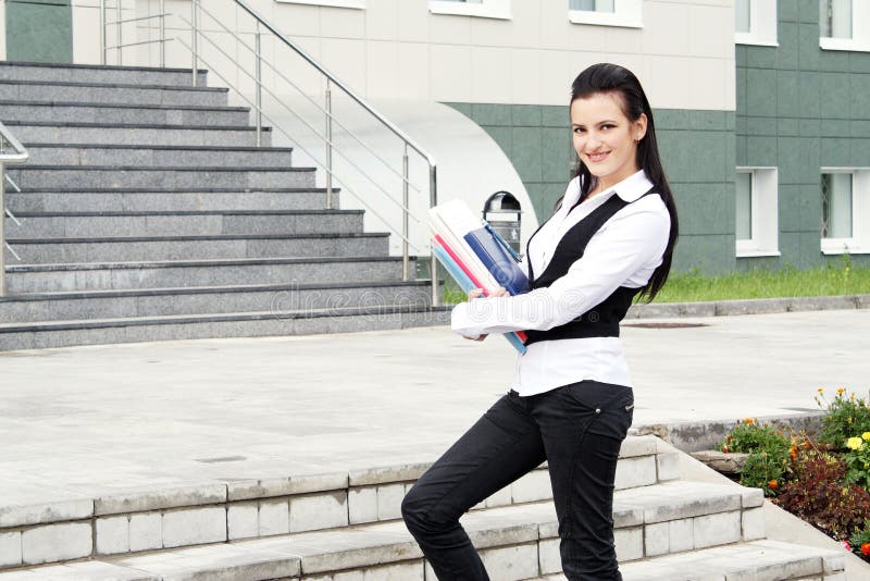 In the Beginning of a Career Ladder Stock Image - Image of financial ...