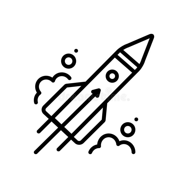 Black Line Icon for Beginning, Inception and Kickoff Stock Illustration ...