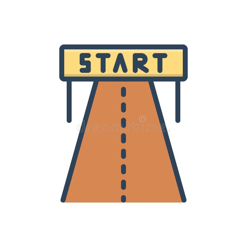 Color Illustration Icon for Beginning, Start Up and Finish Stock Vector ...