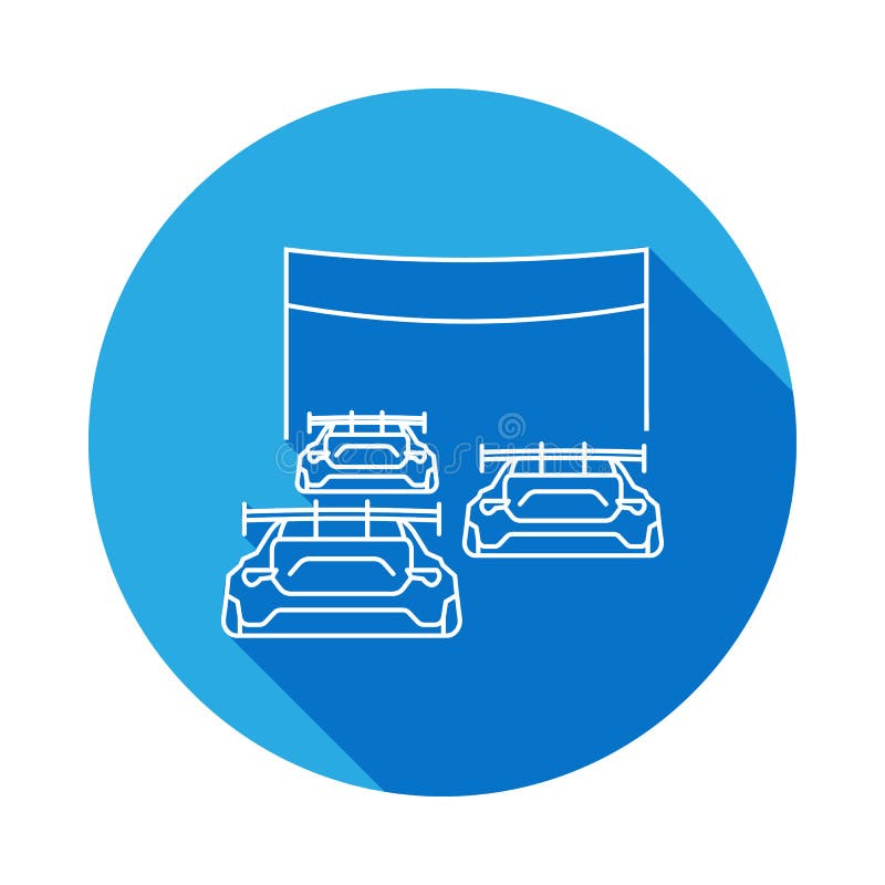 Beginning of Races Icon with Long Shadow. Element of Racing for Mobile ...