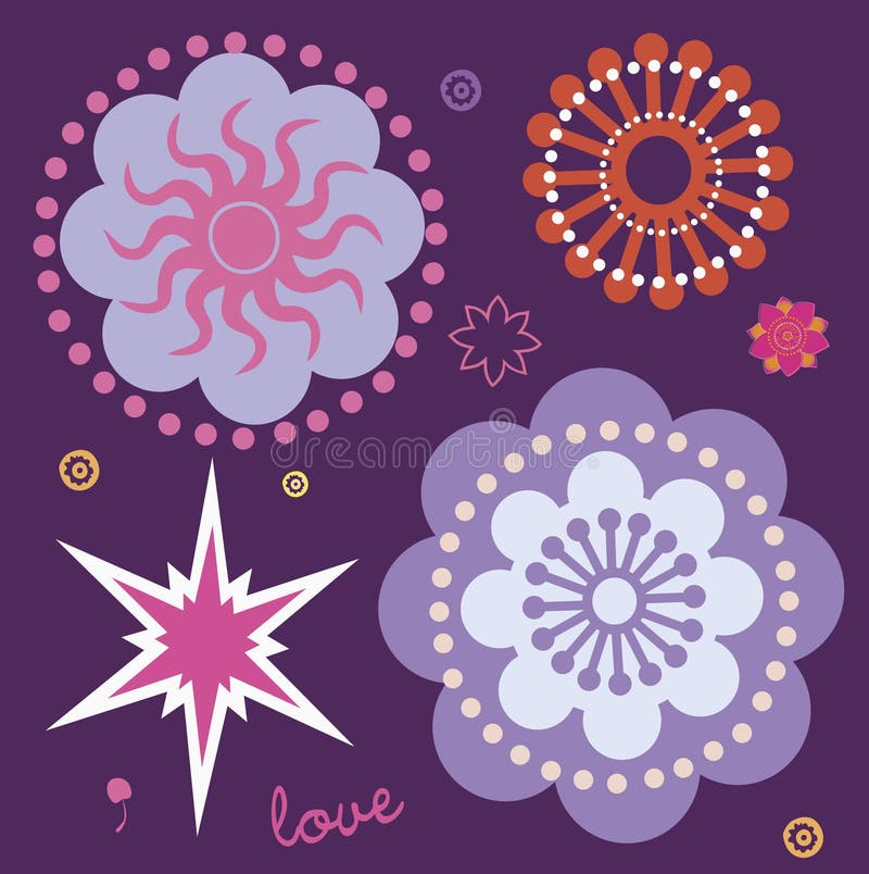 Beginning of Spring Magic Flowers Stock Vector - Illustration of circle ...