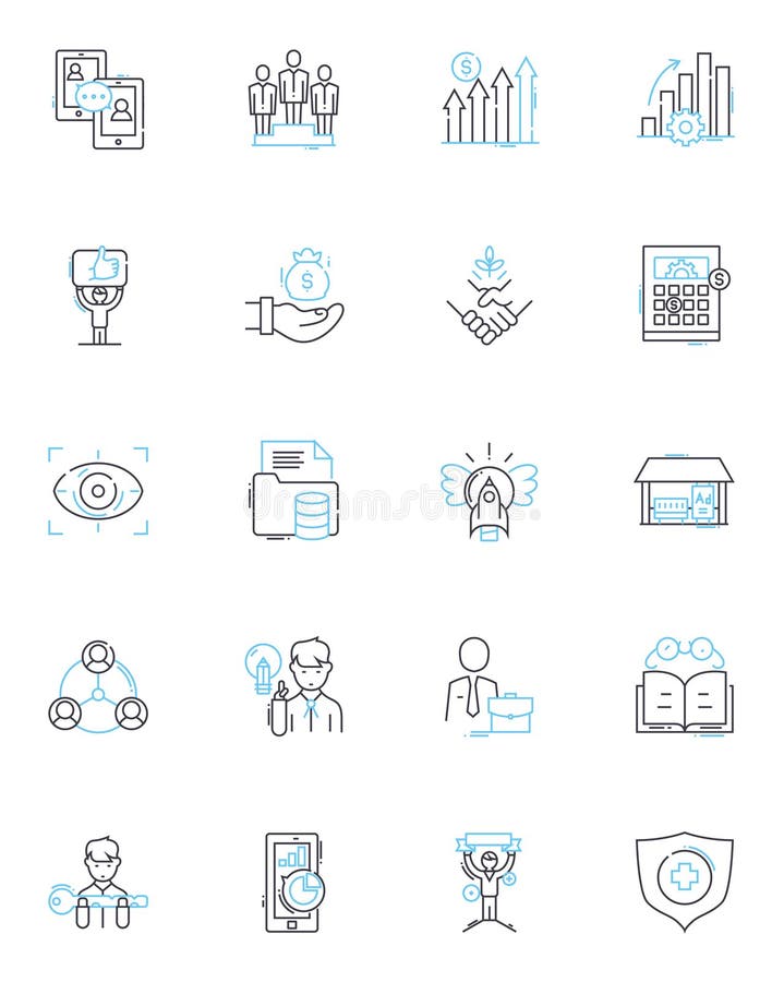 Beginning Steps Linear Icons Set. Initiative, Start, Introduction ...