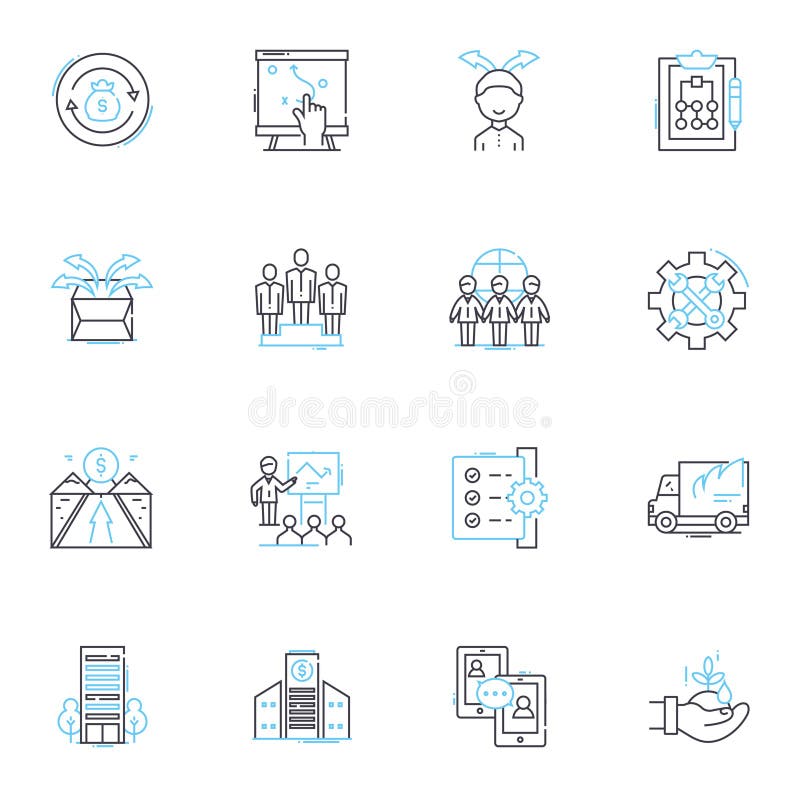 Beginning Steps Linear Icons Set. Initiative, Start, Introduction ...